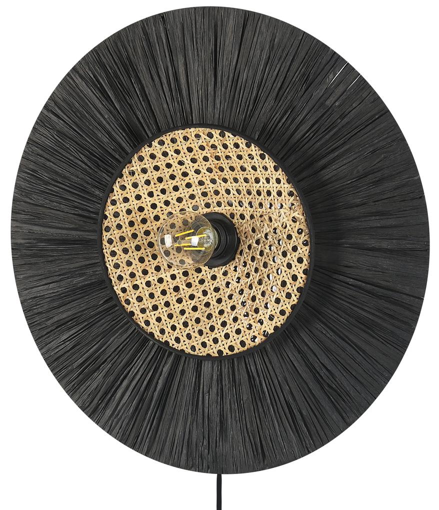 Papírová nástěnná lampa ⌀ 50 cm černá YAAPI Beliani