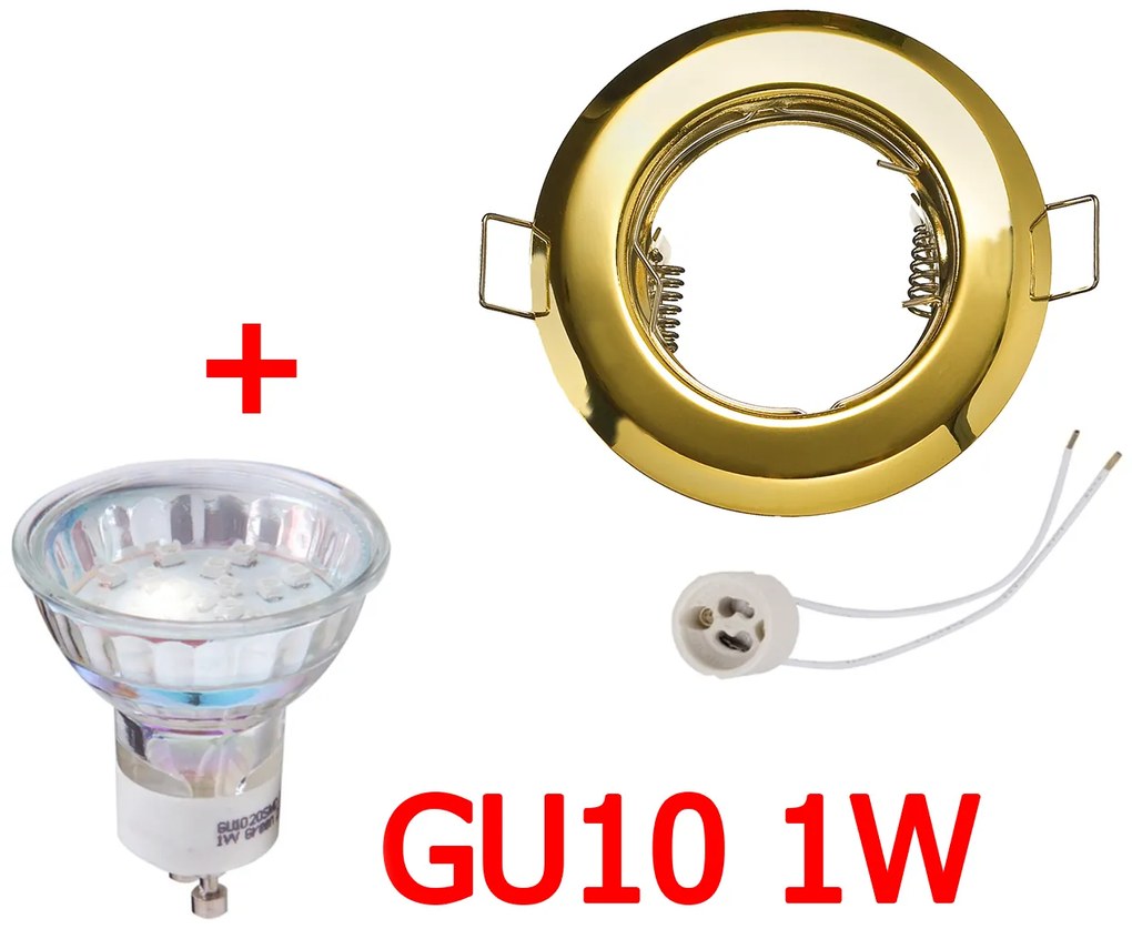 SPLED Podhledové bodové svítidlo BRG70244 nevýklopné  zlatá + žárovka GU10 1W studená bílá