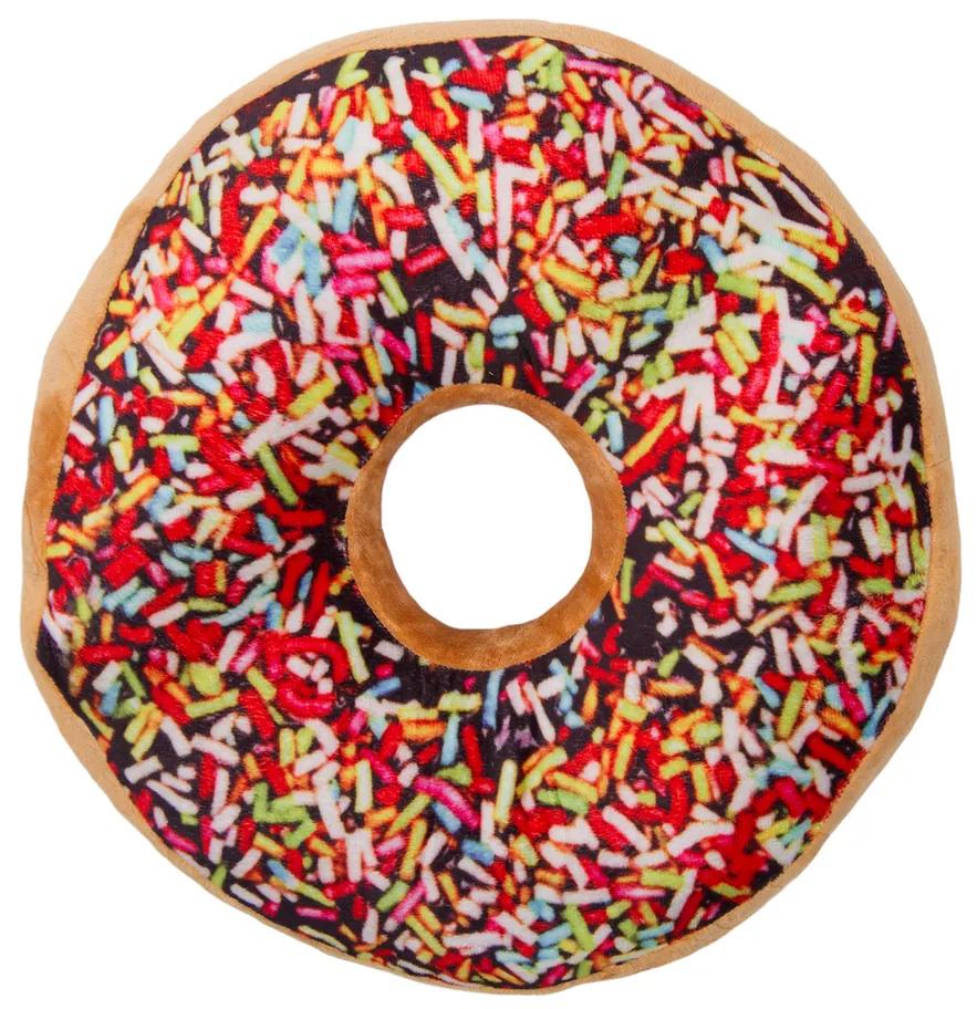 Jahu Tvarovaný polštářek Donut barevná posypka, 38 cm