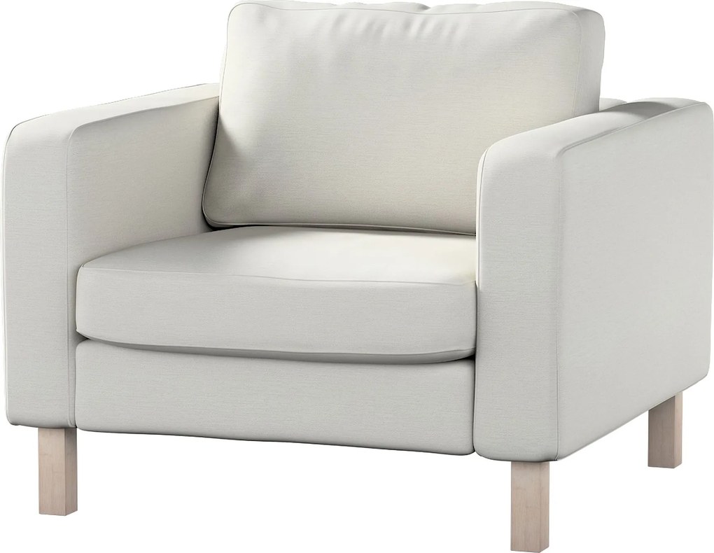 Potah na křeslo IKEA Karlstad, krátký barva šedá látka lesklé, pletený vzor, sametová