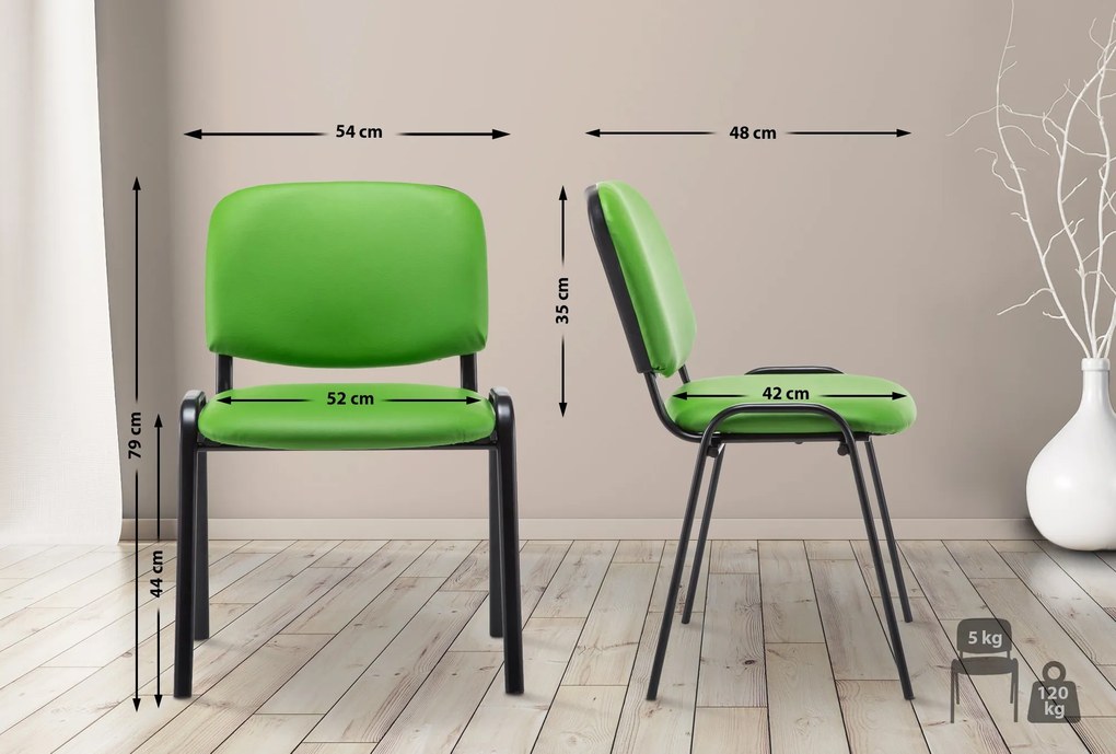 Konferenční židle Ken umělá kůže – zelená