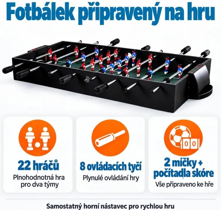 Multifunkční herní stůl 15 v 1, černý