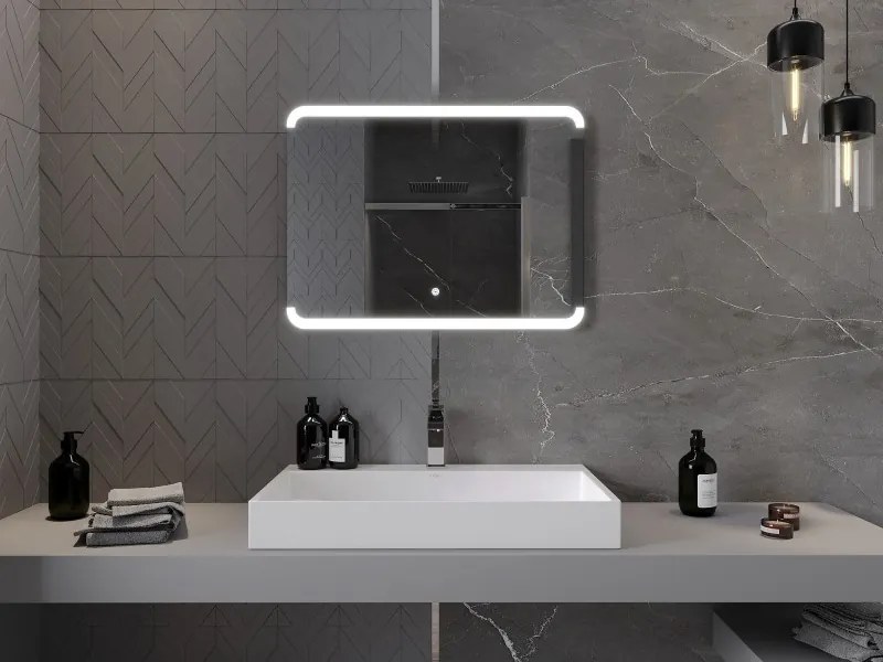 Mexen Nida osvětlené koupelnové zrcadlo 80 x 60 cm, LED 6000K, proti zamlžení - 9806-080-060-611-00