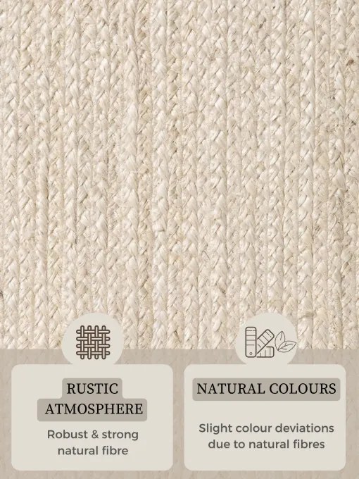 Koberec Hanse Home Jute Braided Rangpur naturální / sloní kost ovál
