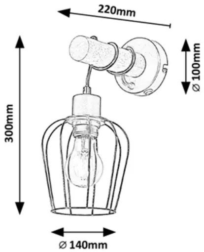 Rabalux 5244 - Nástěnné svítidlo FABIAN 1xE27/40W/230V