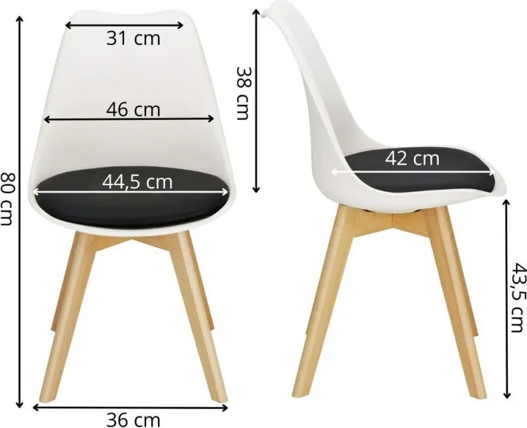 Designová židle SPRINGOS VERDE DC0018 bílo-černá