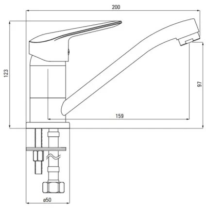 Deante Boro, stojánková umyvadlová baterie s otočným ramenem, černá matná, BMO_N26M