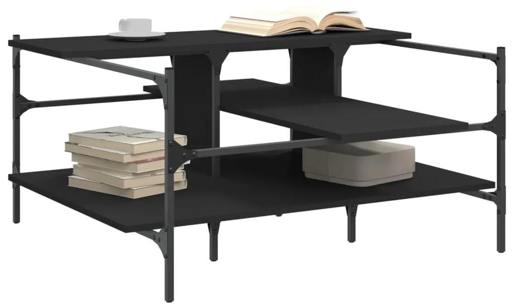 Konferenční stolek černý 100 x 100 x 48,5 cm kompozitní dřevo - Default Title