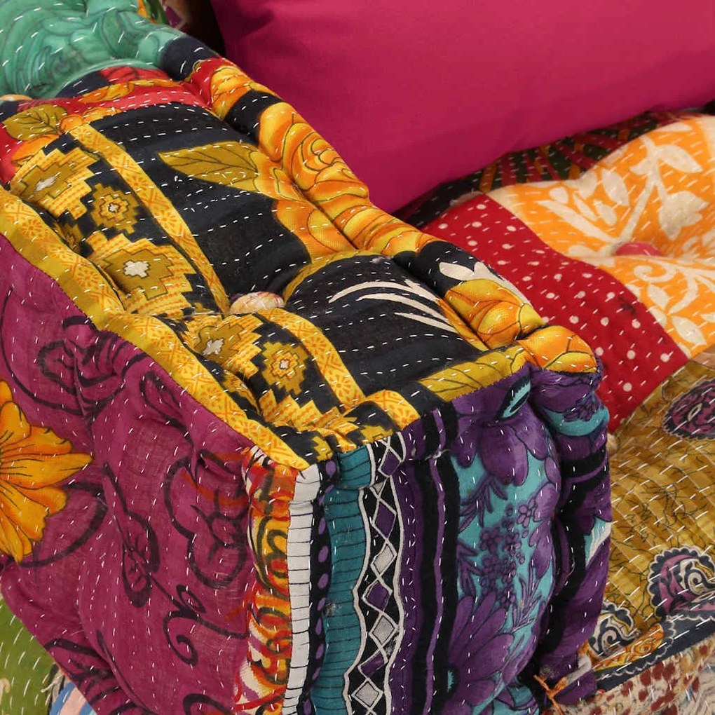 4místný modulární pouf patchwork textil 244981