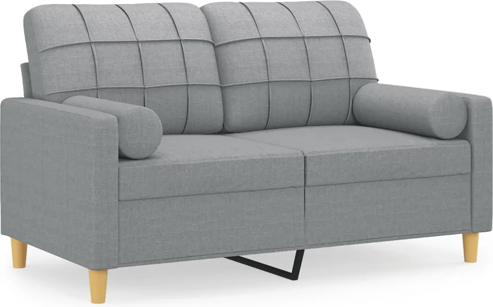 2místná pohovka s polštáři světle šedá 120 cm textil 3200774