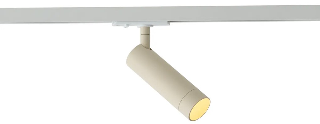Moderní bodové svítidlo béžové s bílým adaptérem pro 1fázový kolejnicový systém GU10 35mm - Iconic Jeana Luxe