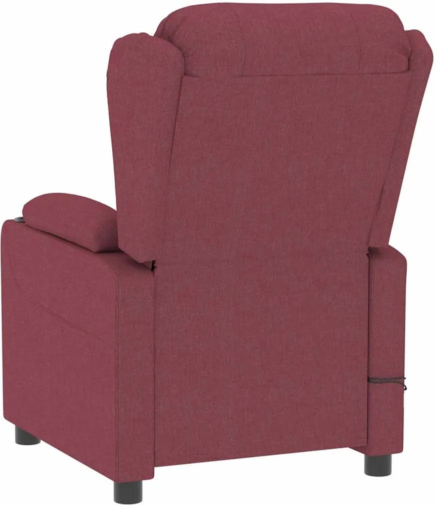 Elektrické masážní křeslo vínové textil 3098792