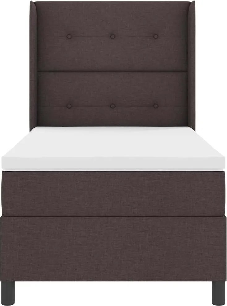 Postel s boxspringem s polštářem Tmavě hnědá 200 x 80 cm textil 3341612