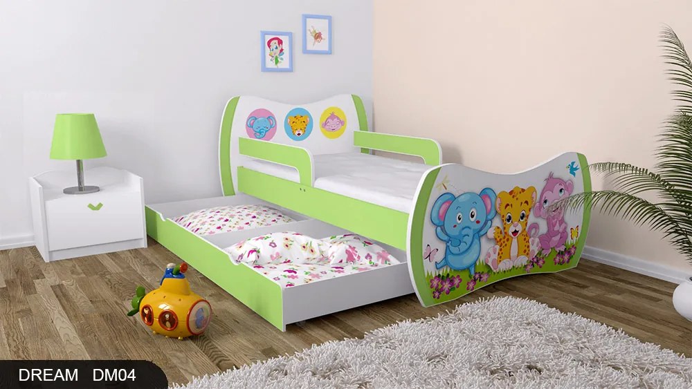 Dětská postel Dream vzor 04 180x90 cm zelená
