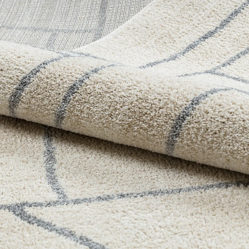 Dywany Łuszczów, Kusový koberec Fusion 0806 cream/l. grey, 160x220, bílá, kancelář