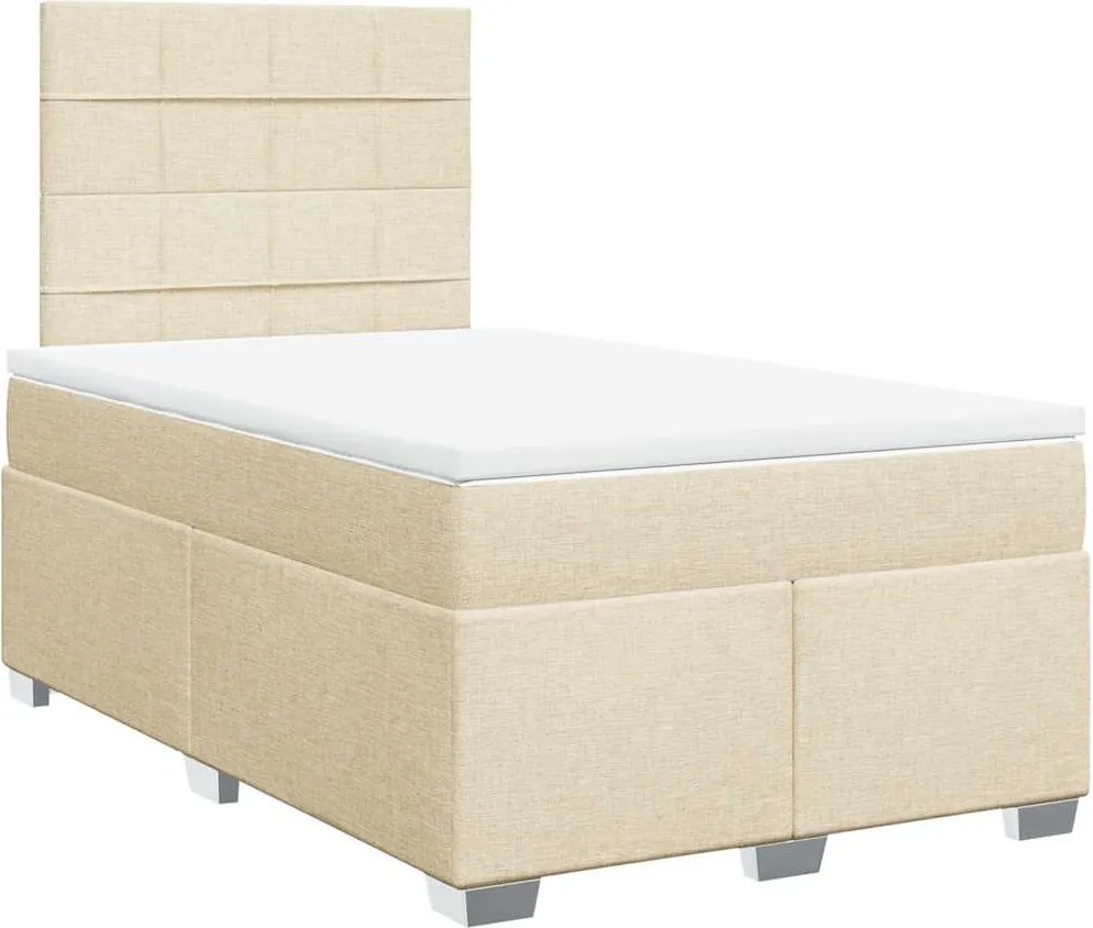 Box spring postel s matrací krémová 120x200 cm textil 3292760