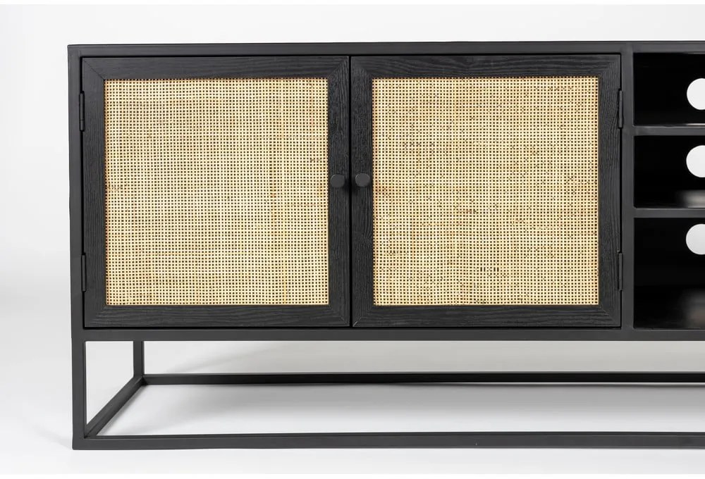 Černý ratanový TV stolek 38x55 cm Guuji – White Label