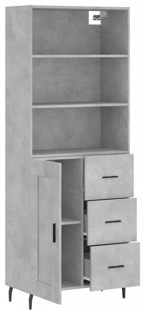 Skříň highboard betonově šedá 69,5x34x180 cm kompozitní dřevo