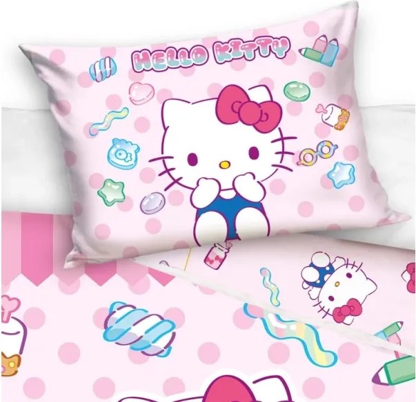 Carbotex Povlečení bavlna do postýlky Hello Kitty Sladké Snění 100x135, 40x60 cm
