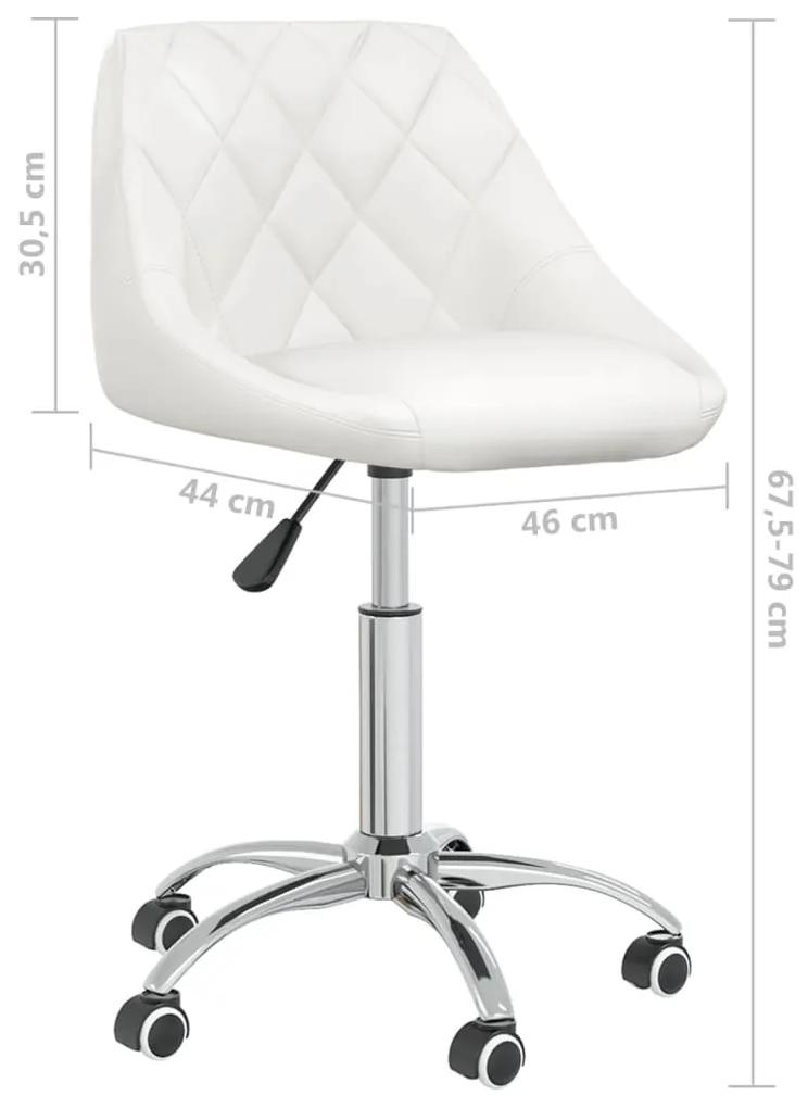 Otočné jídelní židle 6 ks bílé umělá kůže,  3088675