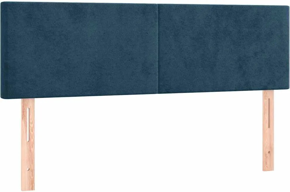 Box spring postel s matrací tmavě modrá 140x200 cm samet 3130845
