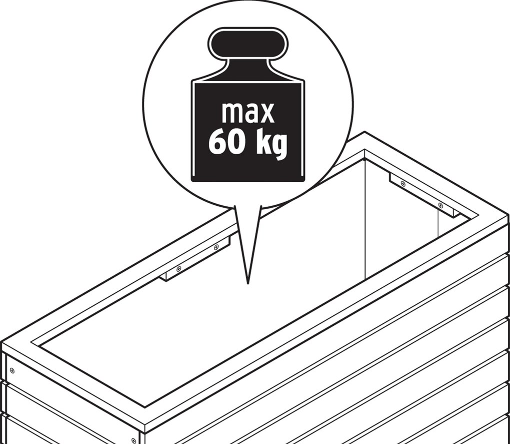 Tchibo - Prvek pro rozdělení prostoru s truhlíkem »Tinus« - barva: hnědá