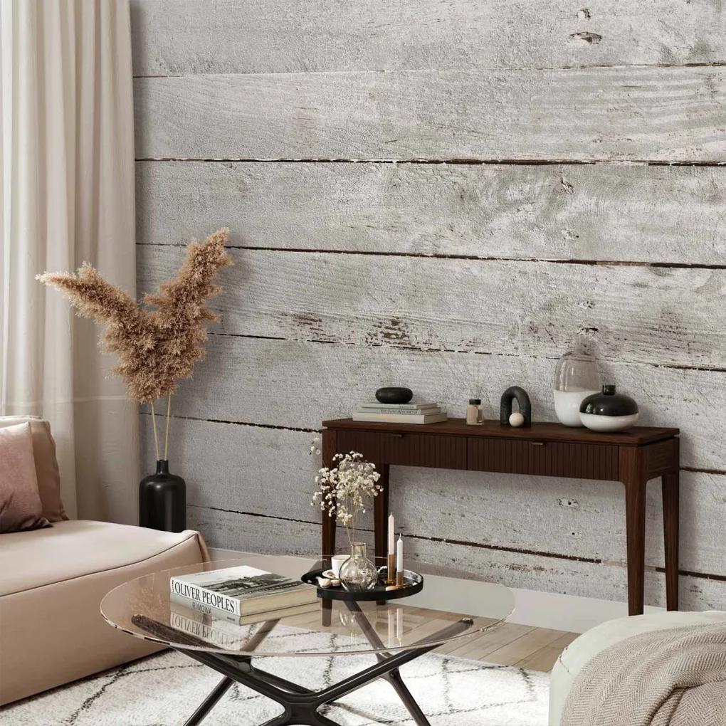 Fototapeta Dekorativní desky - bílé dřevo na stěnu ve stylu shabby chic