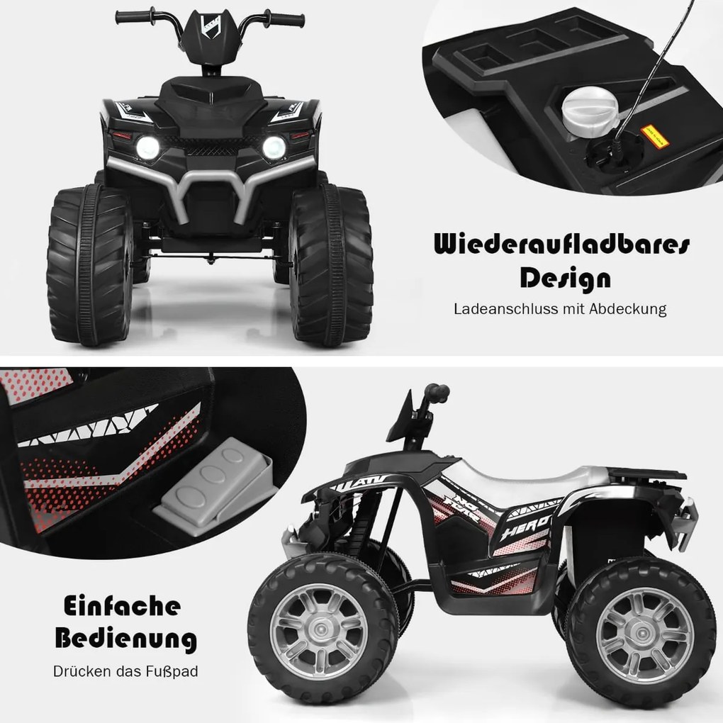 Costway 12 V elektrická dětská čtyřkolka s předním světlem Mini elektrická