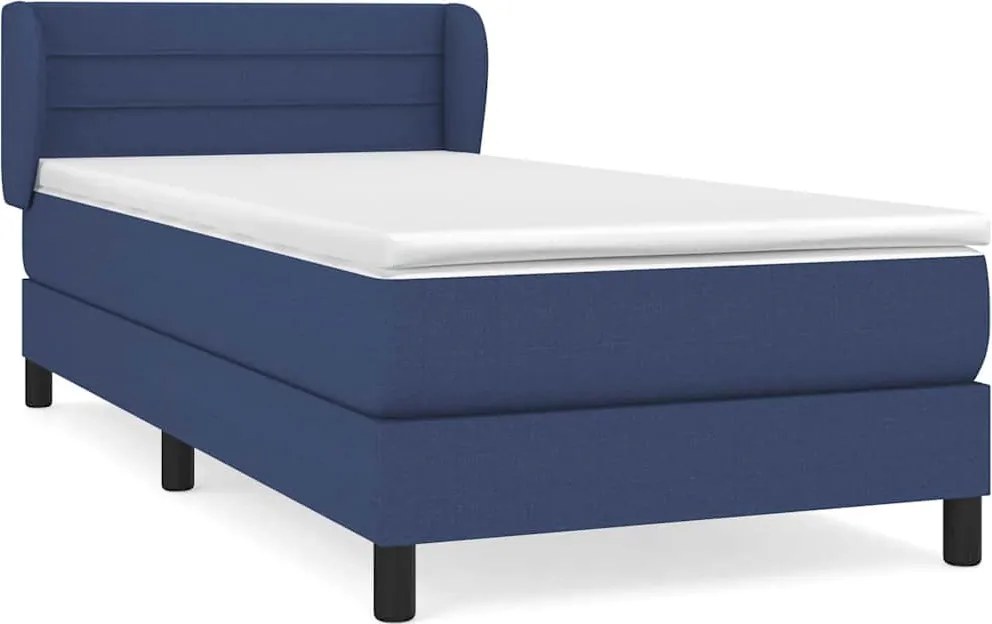 Box spring postel s matrací modrá 100 x 200 cm textil 3126307