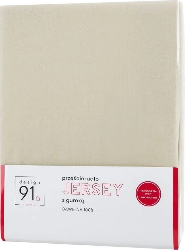 Design 91 Prostěradlo s gumičkou 180x200 béžové na vysokou matraci 30 cm 125 g/m2