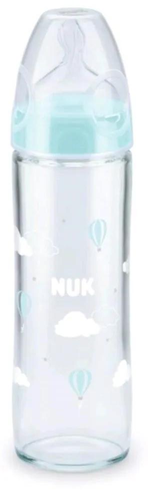 Skleněná kojenecká láhev NUK New Classic 240 ml modrá Barva: modrá