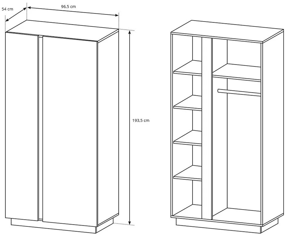 Obývací stěna ARCO se skříní | 6 dílů | 344 cm + 100x60 cm | PUSH OPEN | bílá mat/lesk/dub grandson