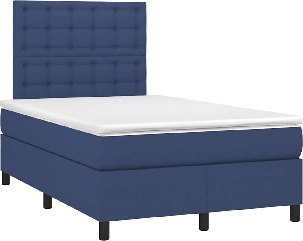Box spring postel s matrací a LED modrá 120 x 200 cm textil 3135187