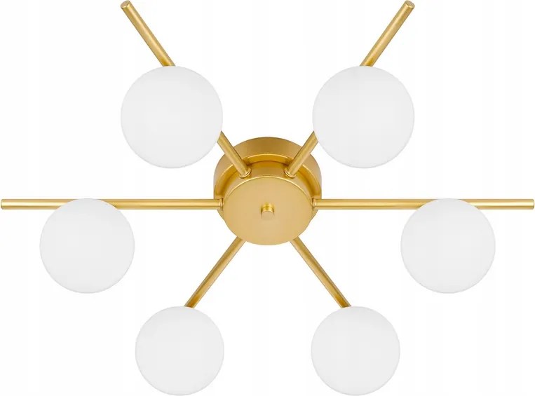 Závěsné stropní svítidlo Lustr 6x G9 Zlatá Kule 58 cm