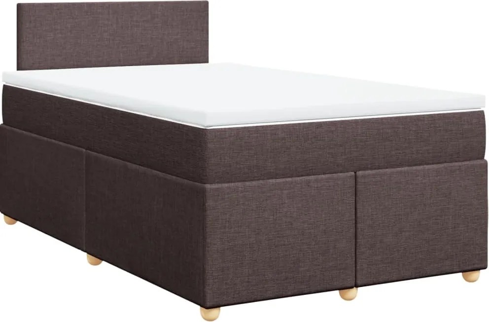 Box spring postel s matrací tmavě hnědá 120x200 cm textil 3288943