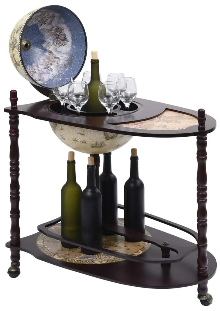 vidaXL Volně stojící globus bar stojan na víno eukalyptus zelený