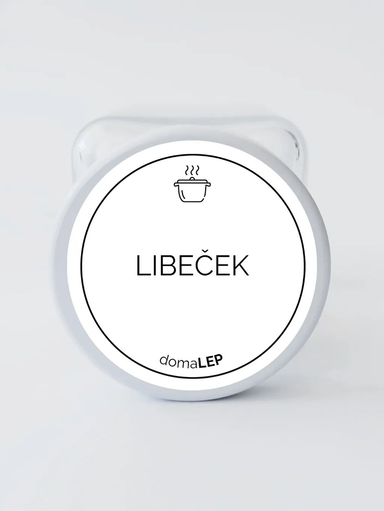 Samolepka na kořenky LIBEČEK bílá 5 cm základní písmo