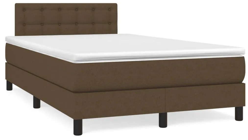 Box spring postel s matrací a LED tmavě hnědá 120x190 cm textil 3270070