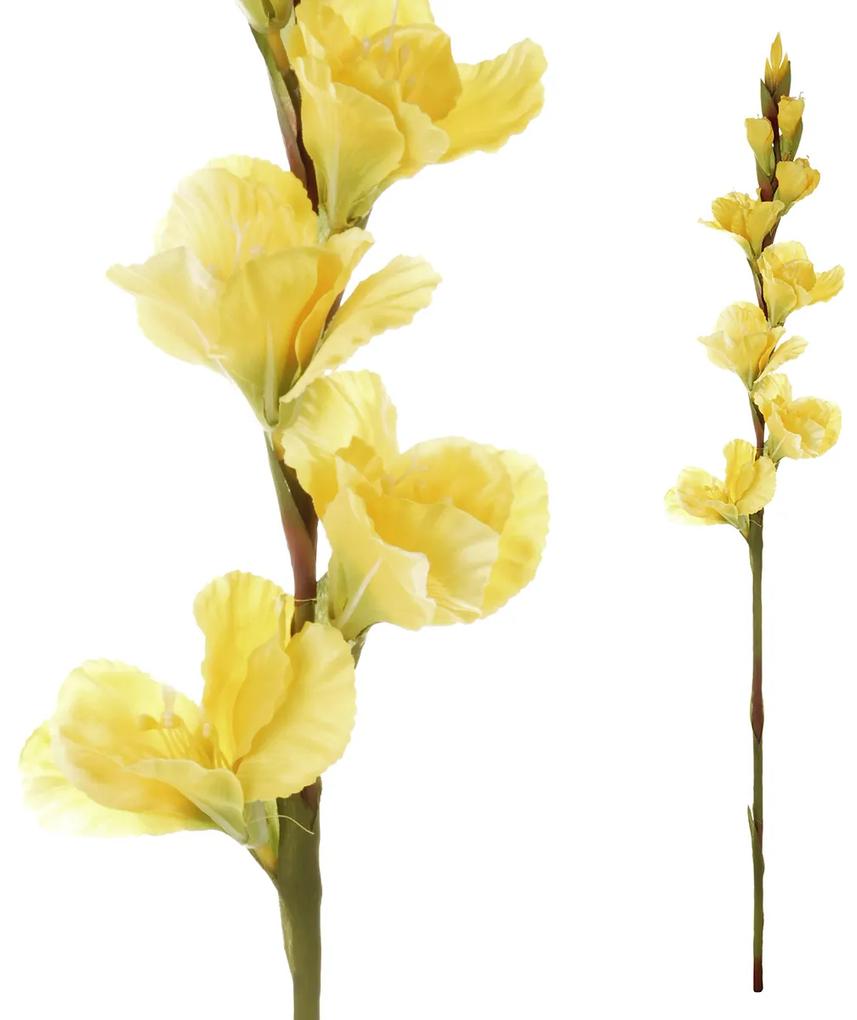 Gladiola, barva žlutá. Květina umělá KT7300-YEL