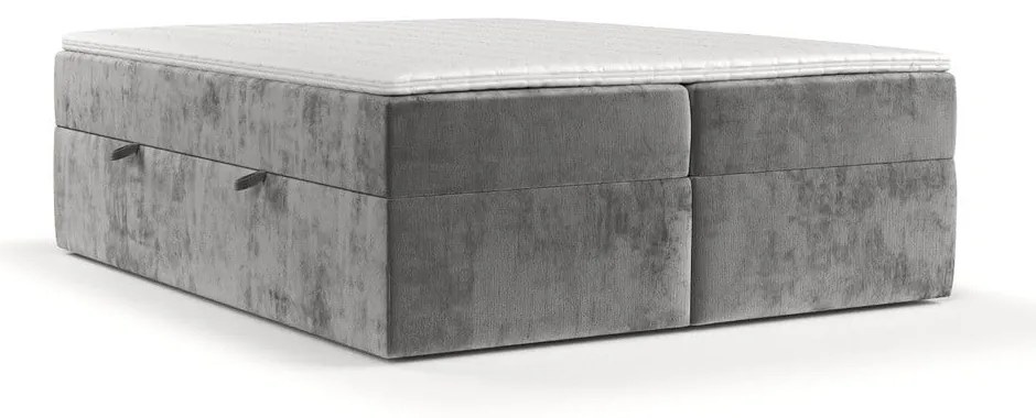 Šedá boxspring postel s úložným prostorem 200x200 cm Yoko – Maison de Rêve
