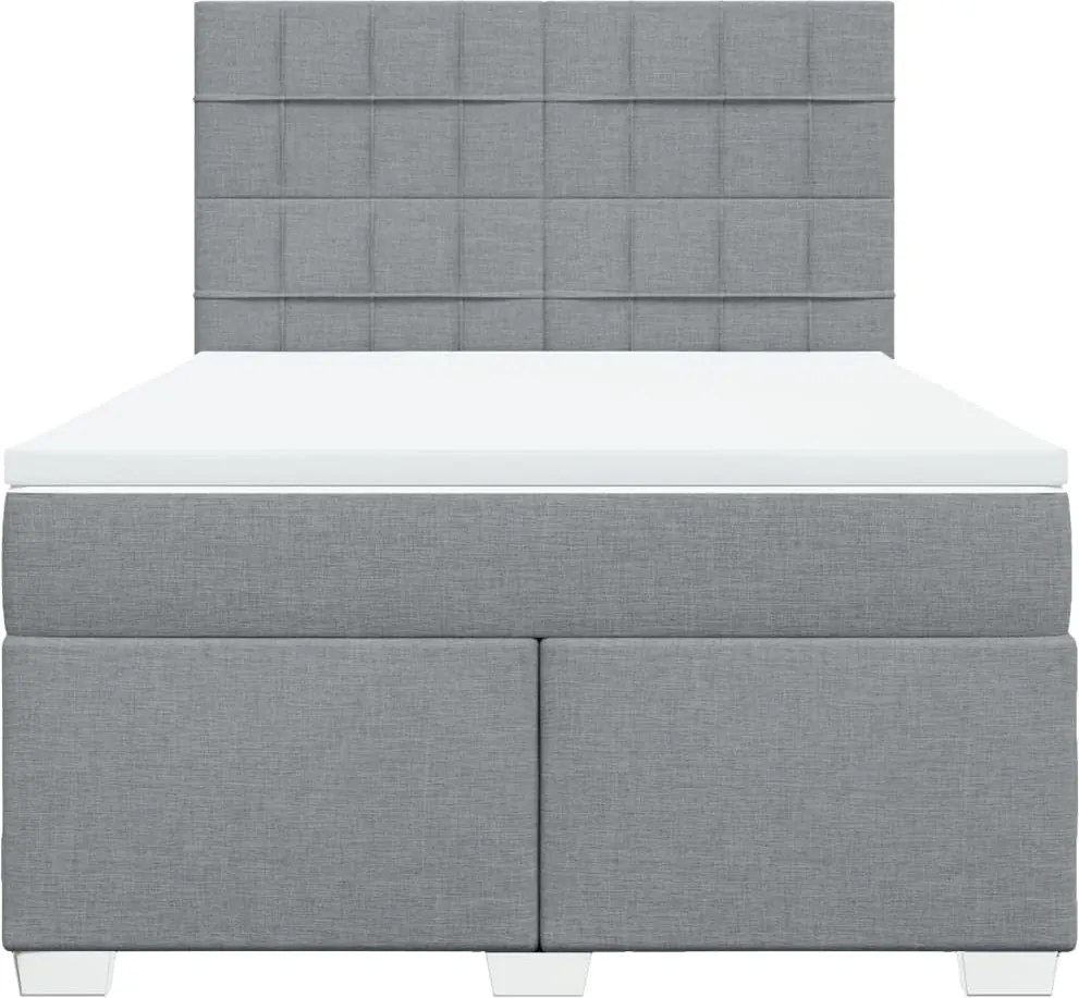 Box spring postel s matrací světle šedá 140 x 190 cm textil 3292783