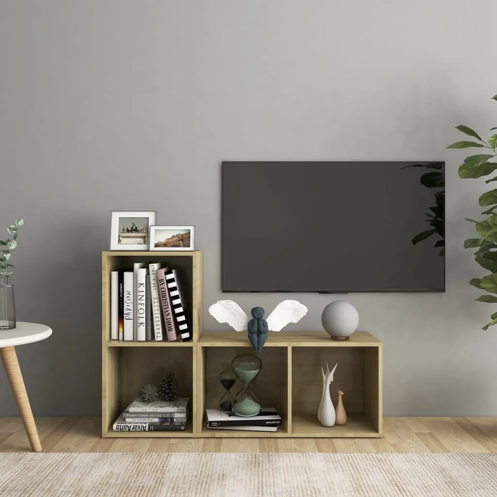 TV skříňky 2 ks dub sonoma 72 x 35 x 36,5 cm kompozitní dřevo 3079946