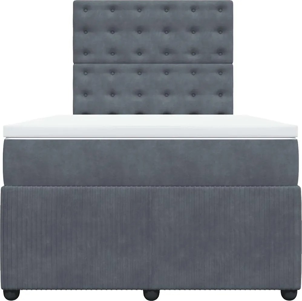 Box spring postel s matrací tmavě šedá 120 x 200 cm samet 3294623