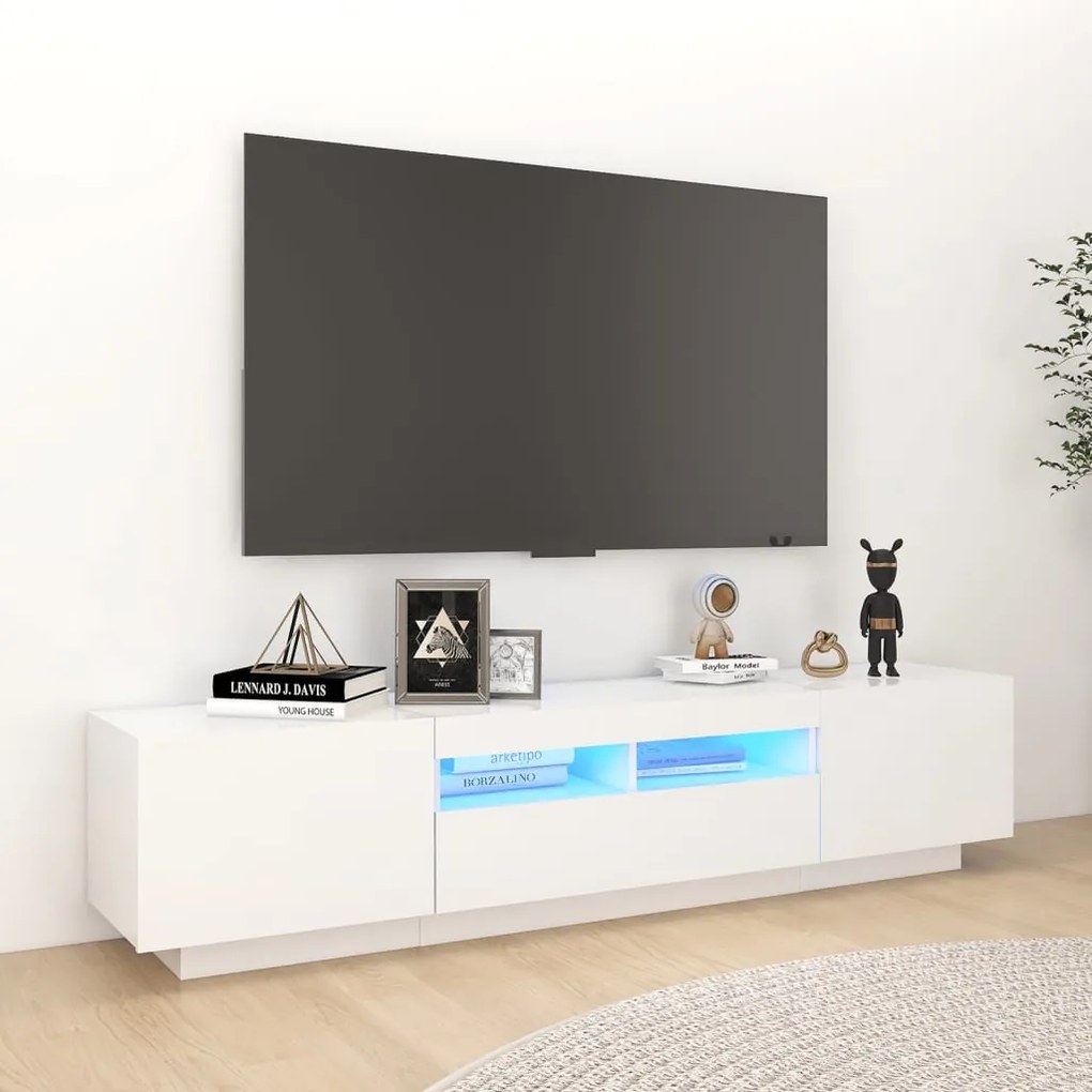 TV skříňka s LED osvětlením bílá 180 x 35 x 40 cm 3081897