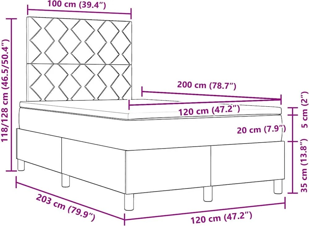 Postel s boxspringem s polštářem Černá 120 x 200 cm textil 3339457