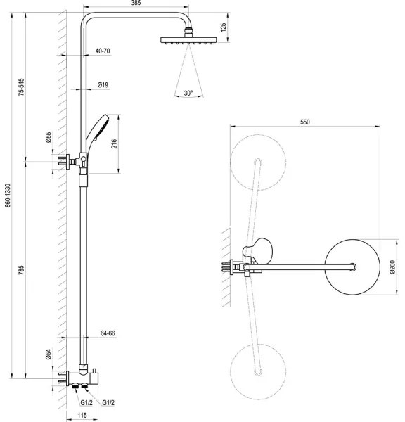 Ravak X07P232 - Sprchová sada lesklý chrom