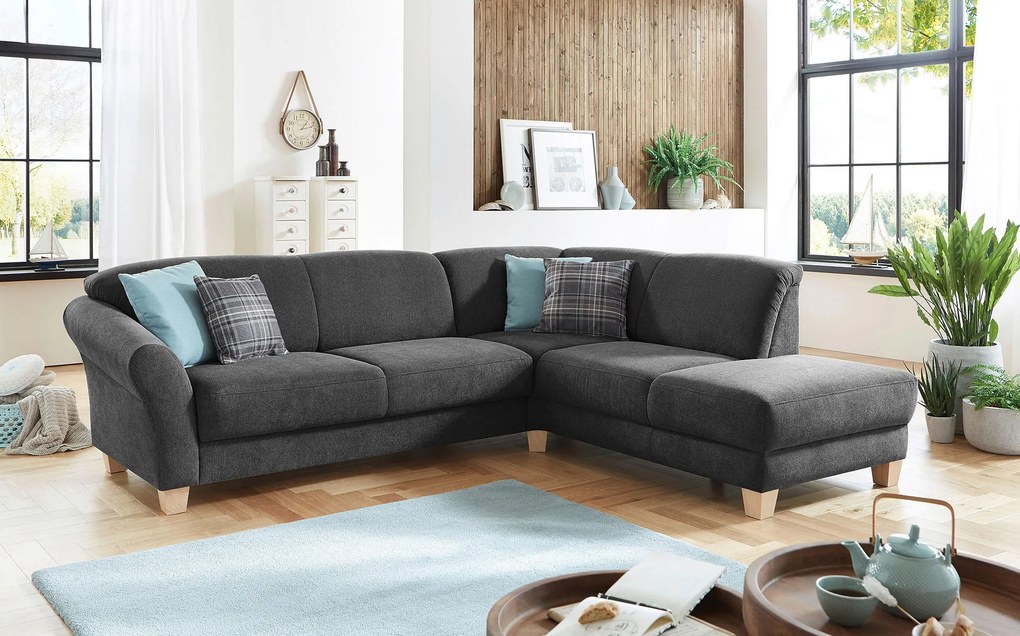 XXXLutz ROHOVÁ SEDAČKA, textil, černá Sit & More - Sedací soupravy - 000144005317