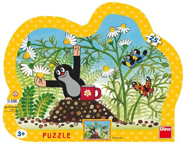 Dino Puzzle deskové Krtek s hrníčkem kontura 36 x  28 cm 25 dílků