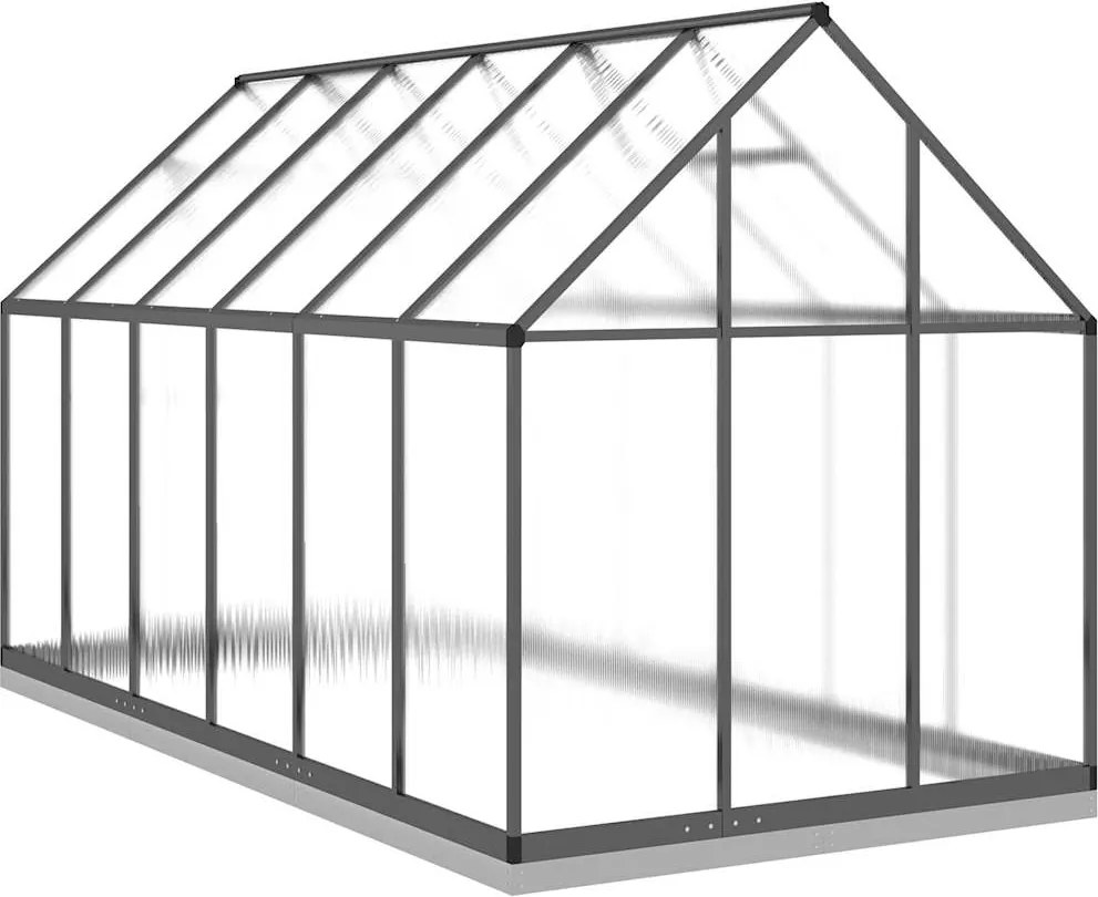 Skleník s podkladovým rámem antracitový 334x169x202 cm hliník 3266331
