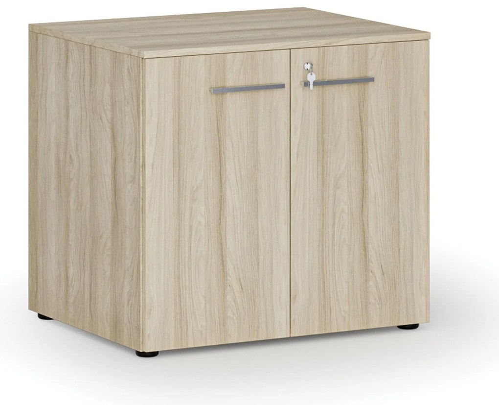 Kancelářská skříň s dveřmi PRIMO WOOD, 800 x 640 x 735 mm, dub přírodní